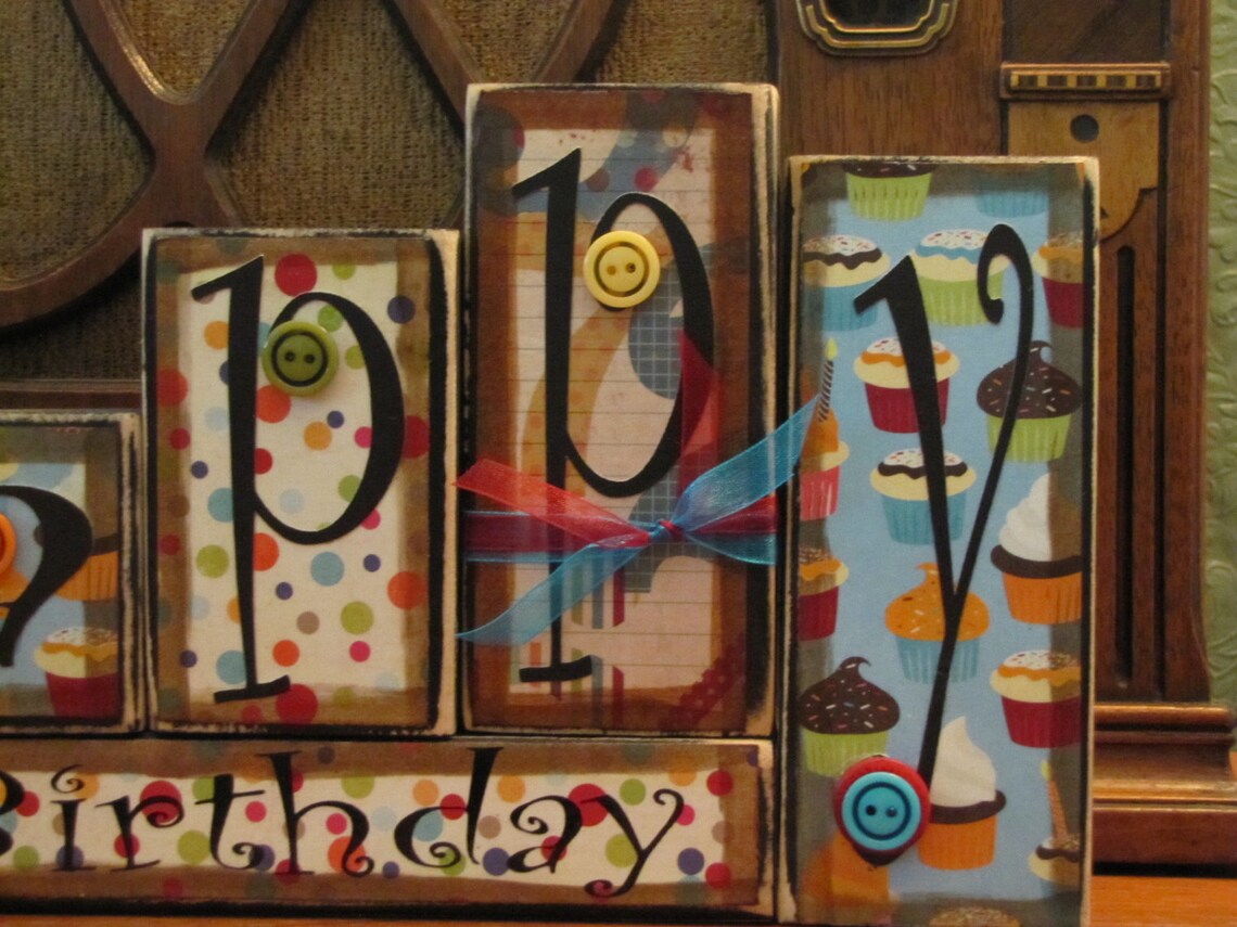 Happy Birthday Sign Word Blocks - Etsy