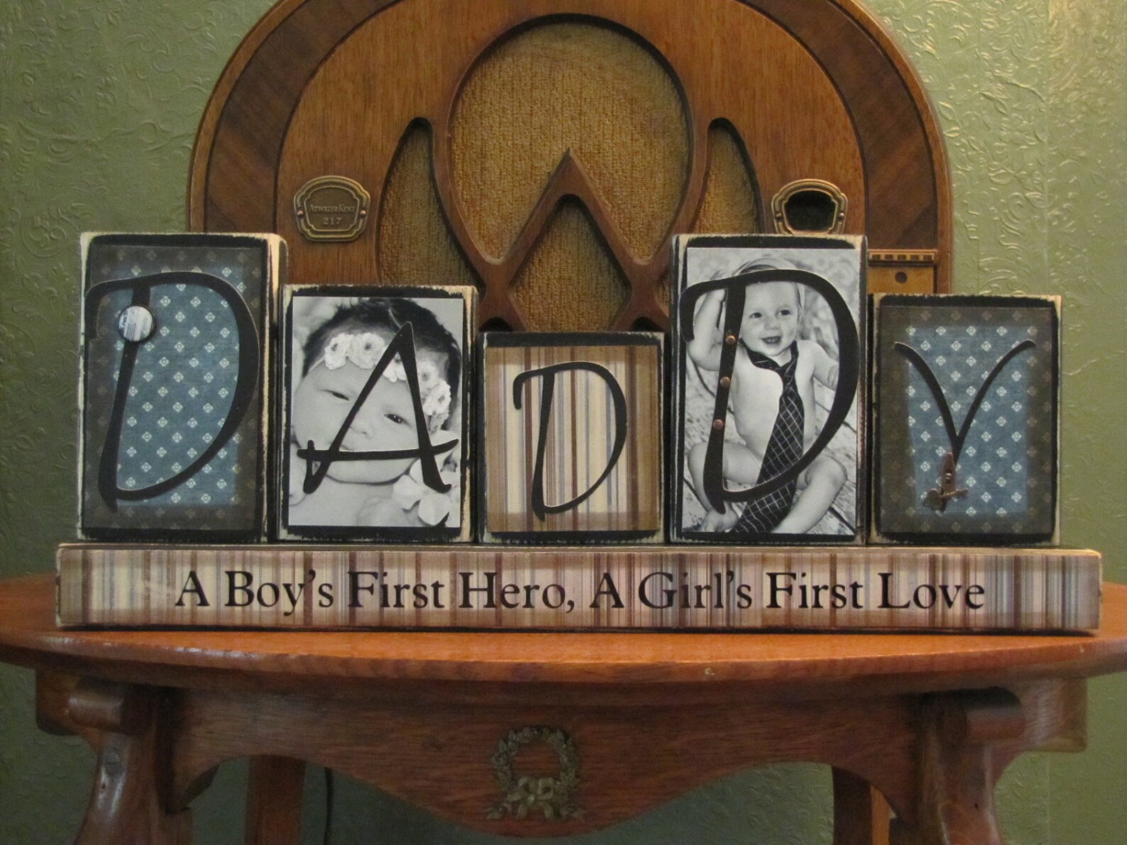 Daddy Photo Block Customized Daddy Sign Word Blocks With - Etsy