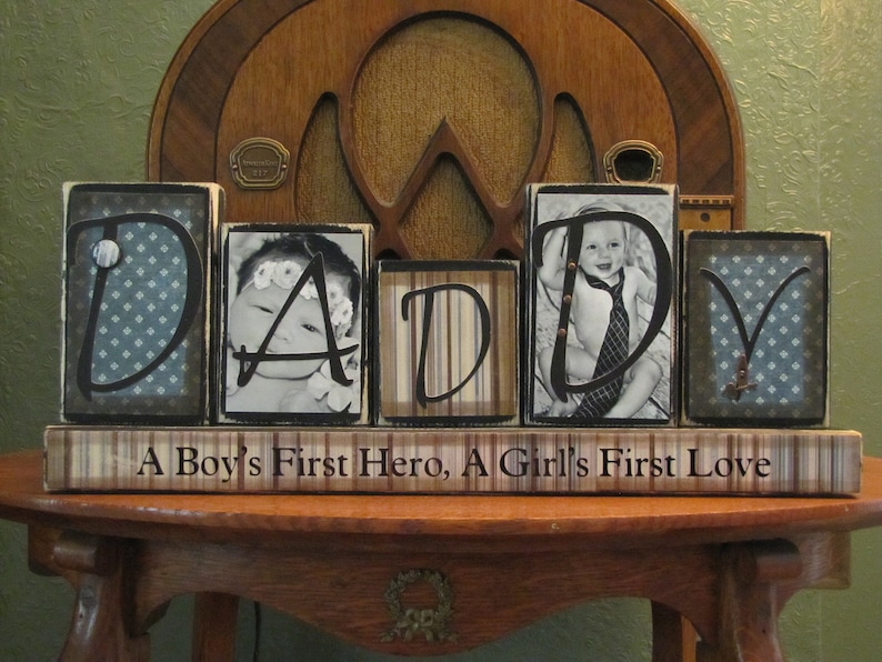 Dad Gift, Daddy Gift, Daddy Photo Block, Customized Daddy Sign With ...