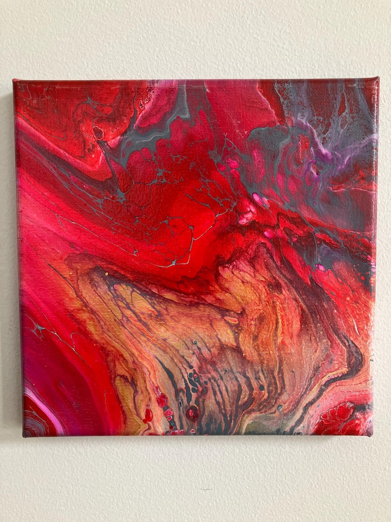 Red Art, Abstract Art, Painting, Modern Wall Decor, Contemporary Canvas ...
