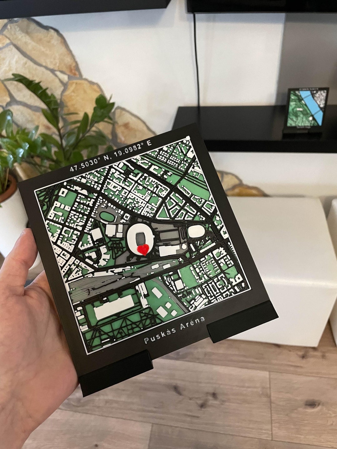 Personalized 3D City Map Art: Custom Coordinates, Engraved Gift - Etsy
