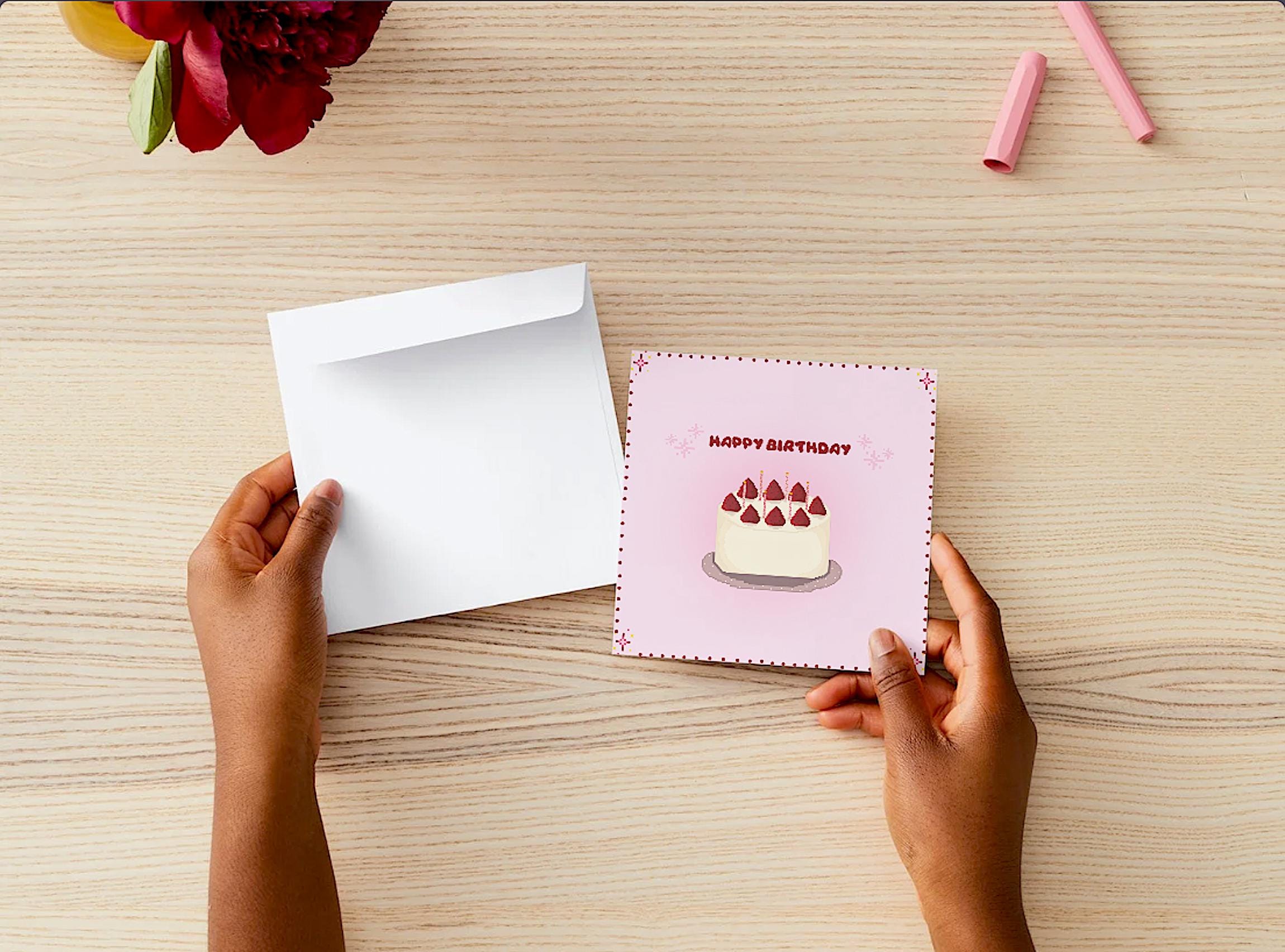 Pixel Birthday Card - Cute Kawaii Printable Birthday Card - Instant ...