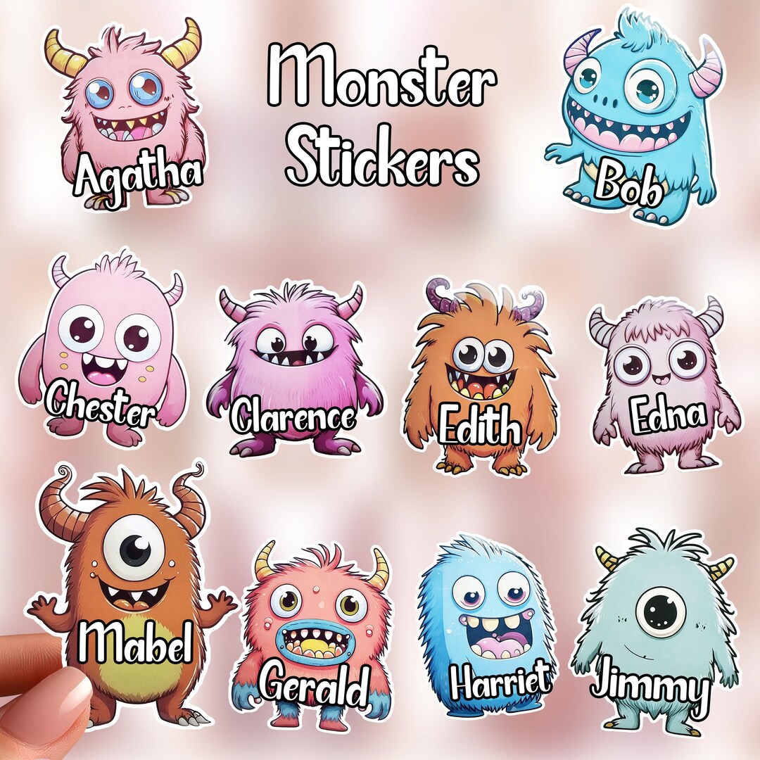 Monster Stickers | Laptop Sticker | Scrapbooking Stickers | Notebook ...
