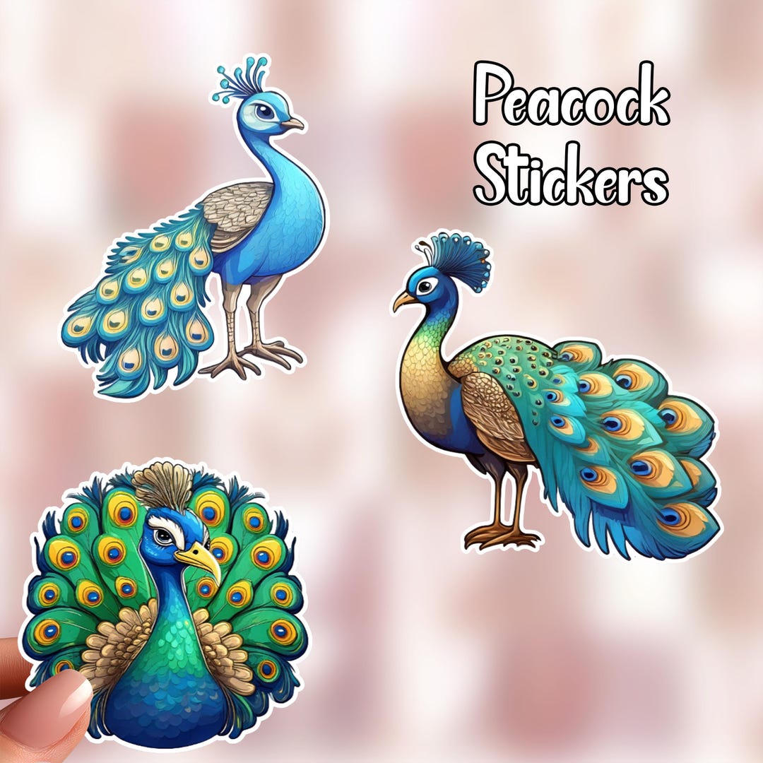 Peacock Stickers | Laptop Sticker | Water Bottle Sticker | Notebook ...