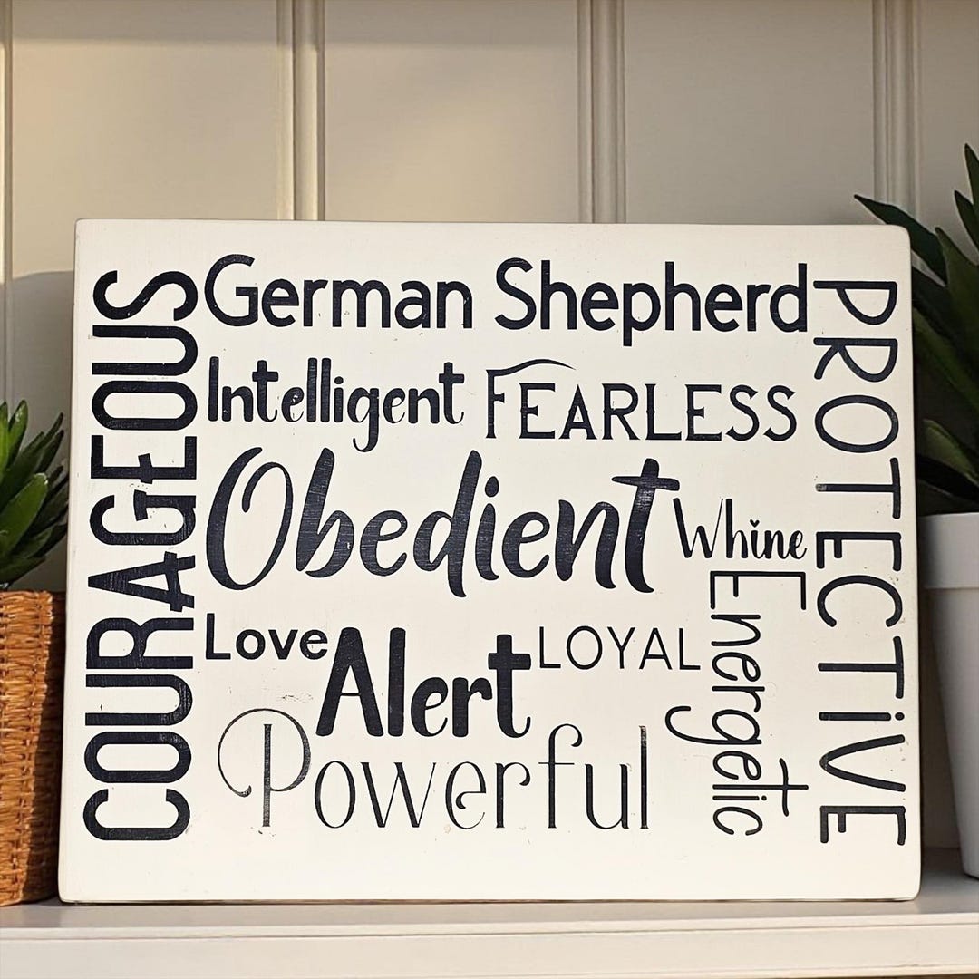 German Shepherd Dog Sign Wood Subway Style | Farmhouse Decor With ...
