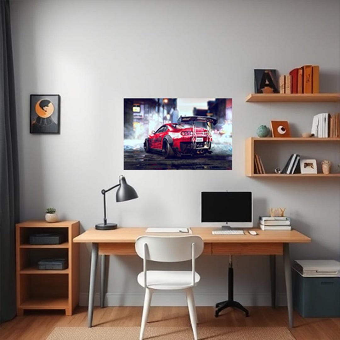 Toyota Supra Wall Sticker 3D Sport Car Decal Kids Room Decor Self ...