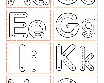 ABC Tracing Cards Printable - Etsy