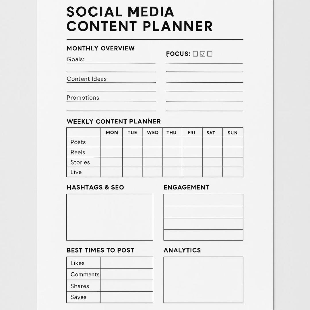 Social Media Content Planner | Organize & Grow Your Online Presence - Etsy