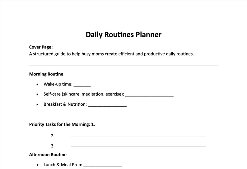 Daily Routine Planner | Printable Schedule & Productivity Guide - Etsy