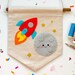 Space Ship Pennant Flag, Felt Happy Moon Wall Hanging, Cute Nursery ...
