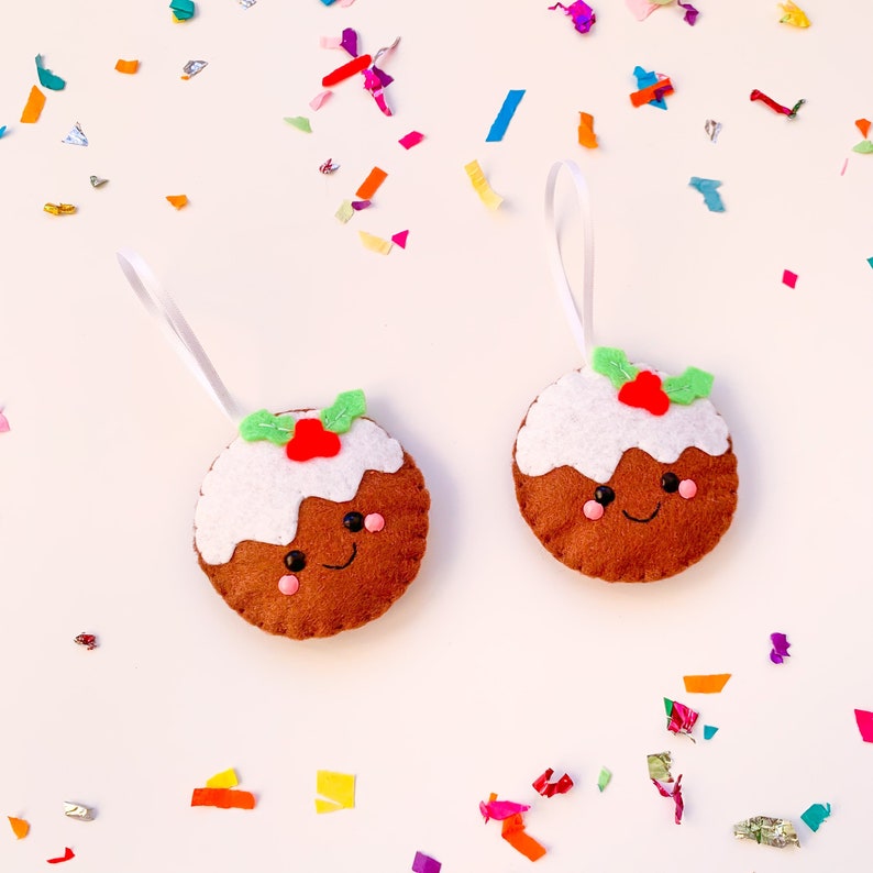 Christmas Pudding Decoration Cute Felt Xmas Pud Fun Festive - Etsy