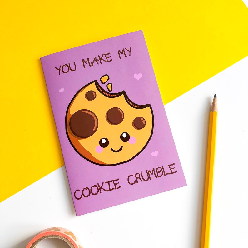 Cookie Greeting Card Fun Valentine's Card Food Pun Card - Etsy