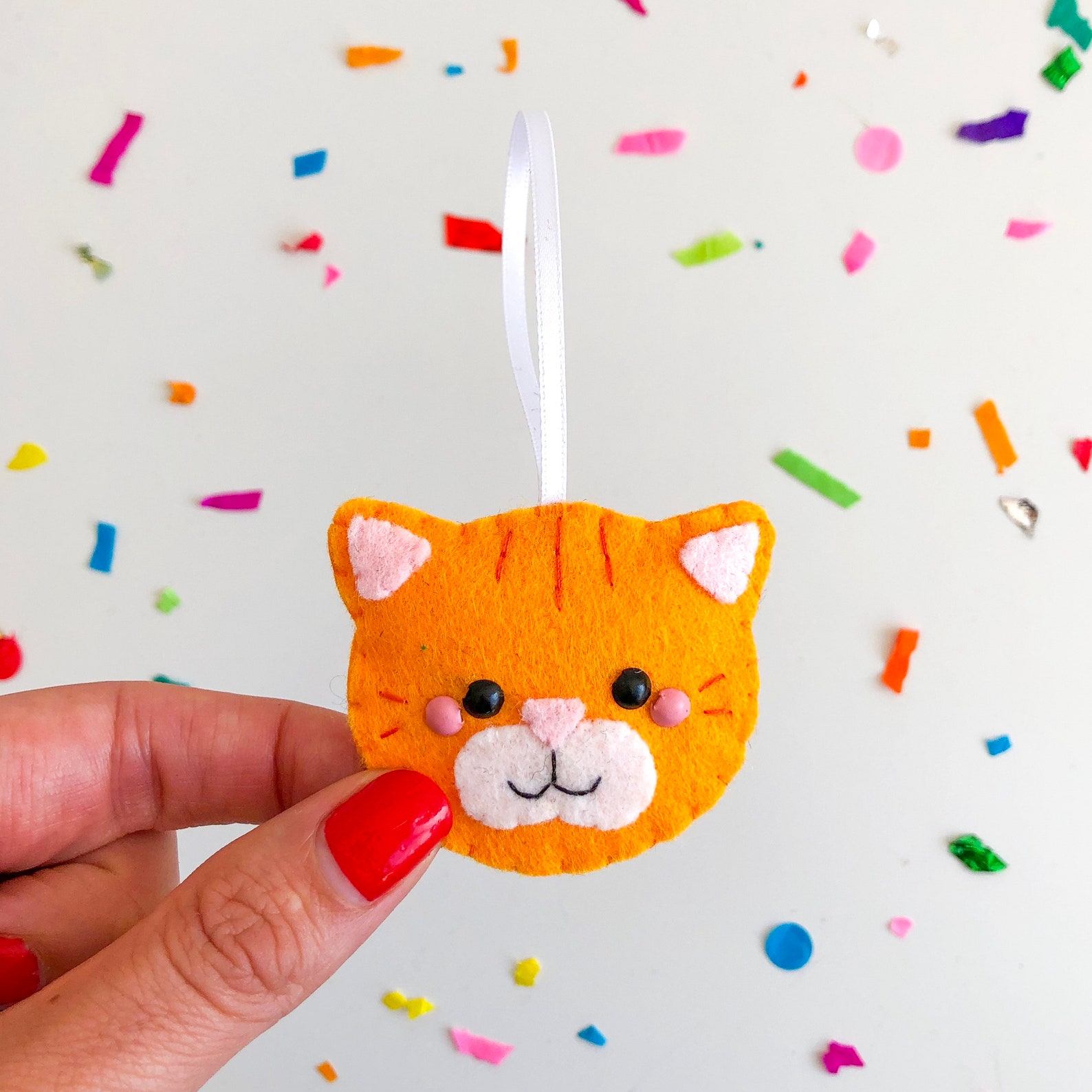 Felt Cat Decoration Felt Christmas Tree Decorations Cute Cat - Etsy