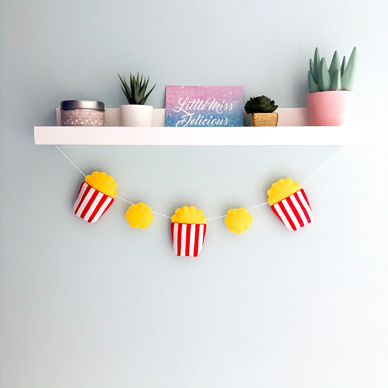 Popcorn Felt Garland Cute Wall Hanging Fast Food Bunting | Etsy
