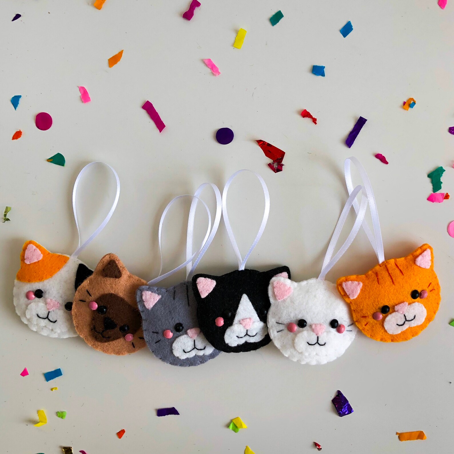 Felt Cat Decoration Felt Christmas Tree Decorations Cute Cat - Etsy