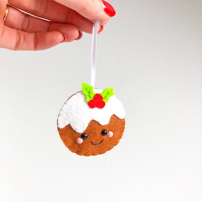 Christmas Pudding Decoration Cute Felt Xmas Pud Fun Festive | Etsy