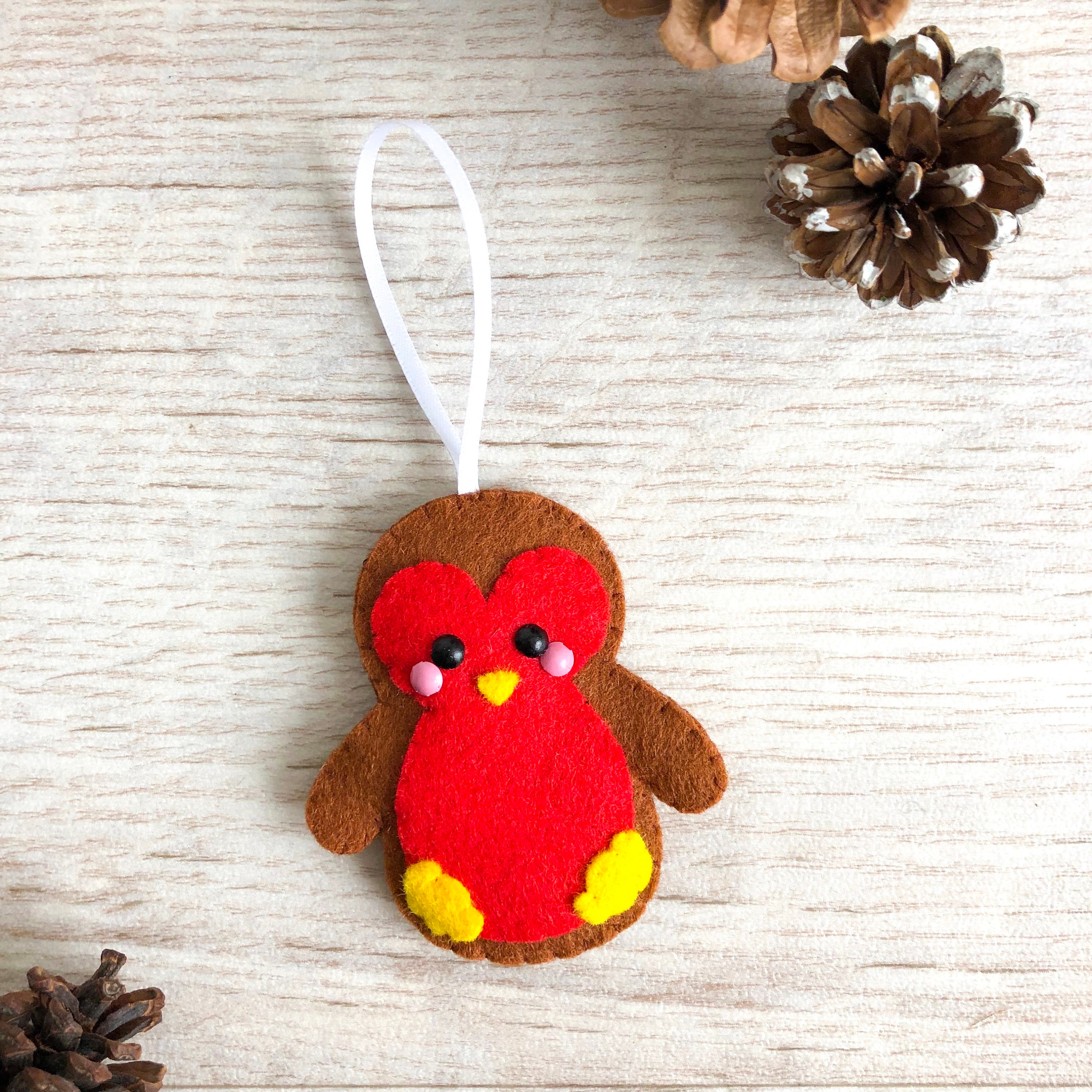 Cute Robin Decoration felt Christmas tree decorations cute | Etsy