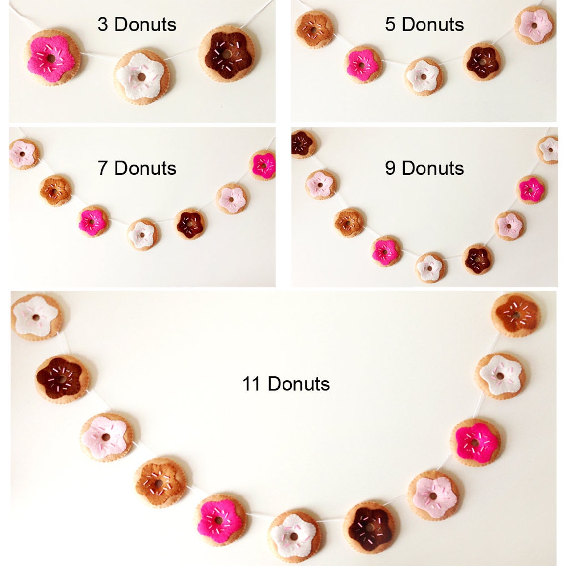 Chocolate Donut Garland Felt Doughnut Bunting Cute Food - Etsy