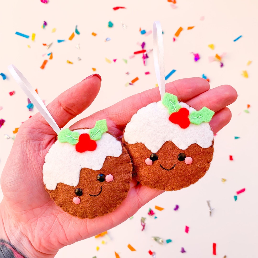 Christmas Pudding Decoration, Cute Felt Xmas Pud, Fun Festive Decor ...