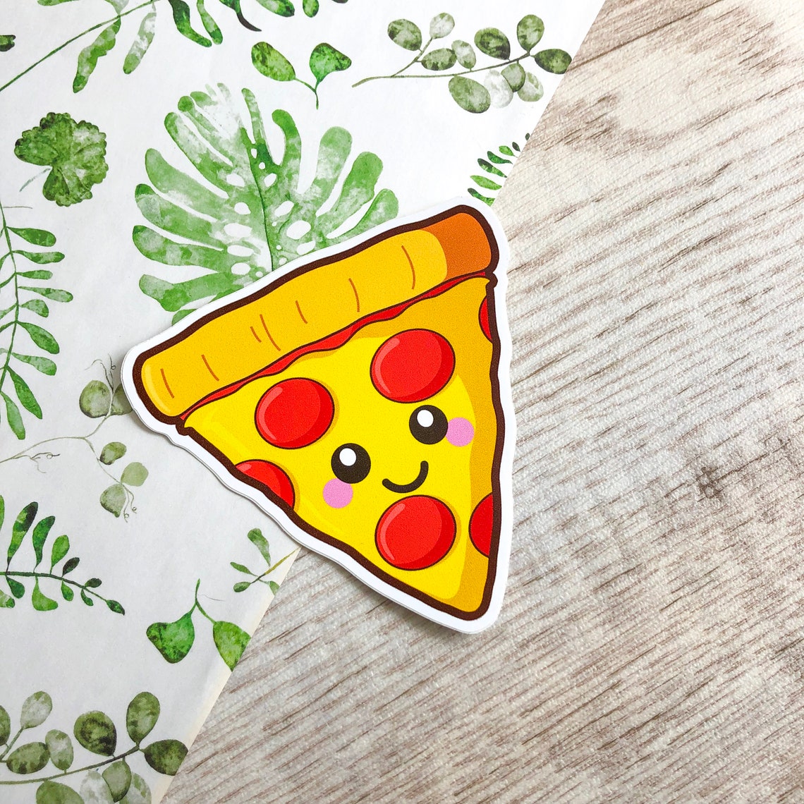 Happy Pizza Sticker food vinyl sticker cute pizza decal | Etsy