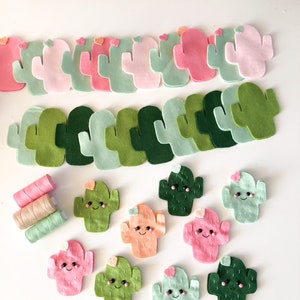 Cactus Felt Garland, Green Cactus Nursery, Cacti Hanging, Succulent ...