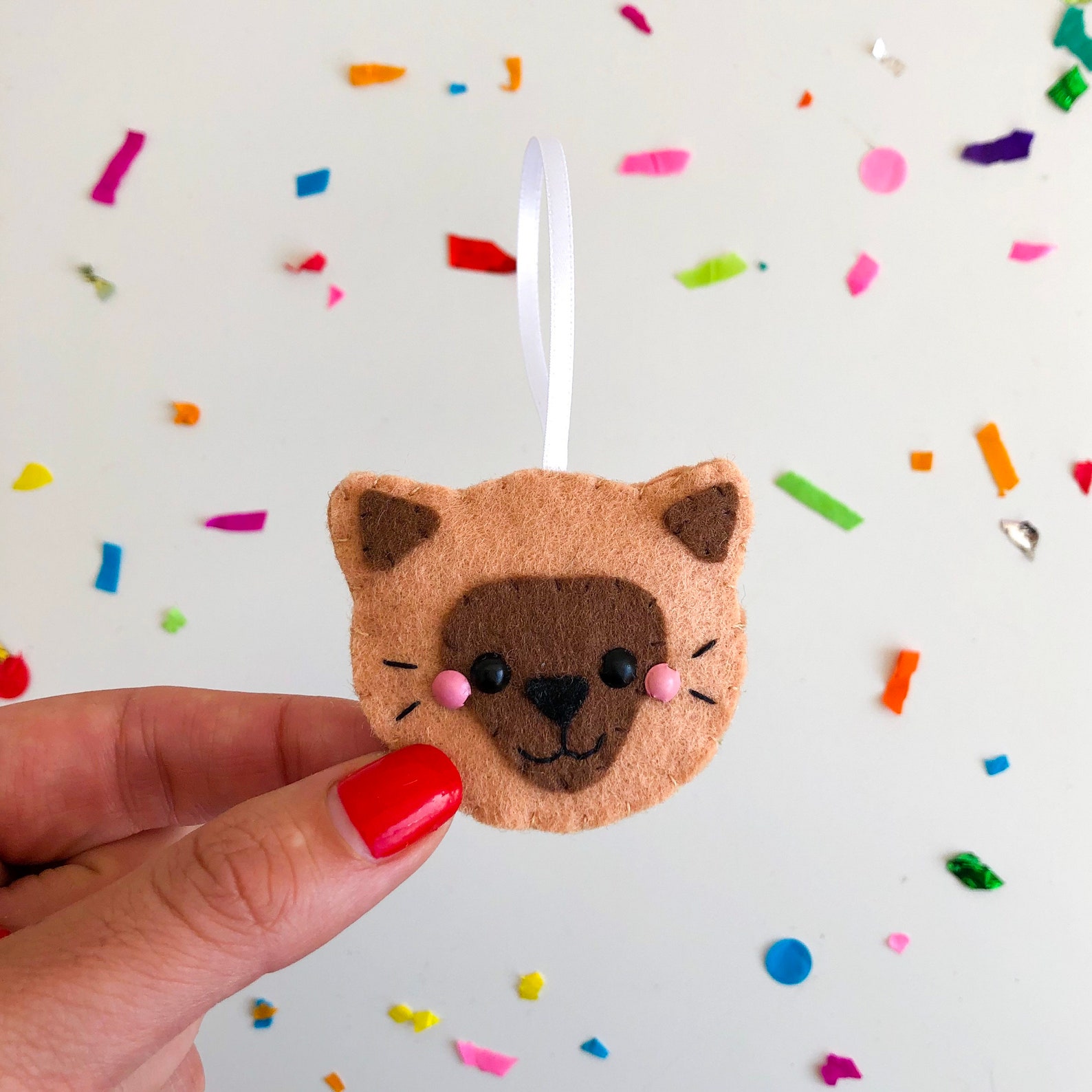 Felt Cat Decoration Felt Christmas Tree Decorations Cute Cat - Etsy