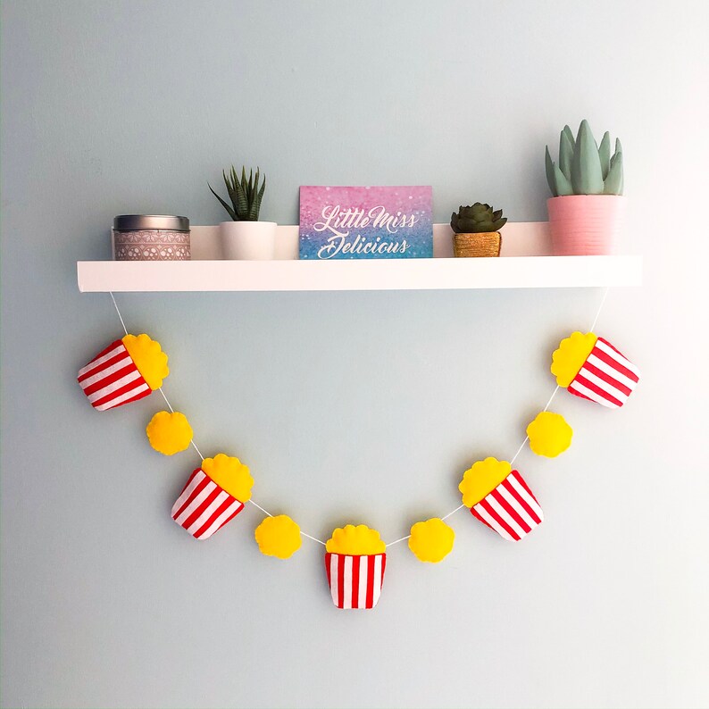Popcorn Felt Garland Cute Wall Hanging Fast Food Bunting | Etsy