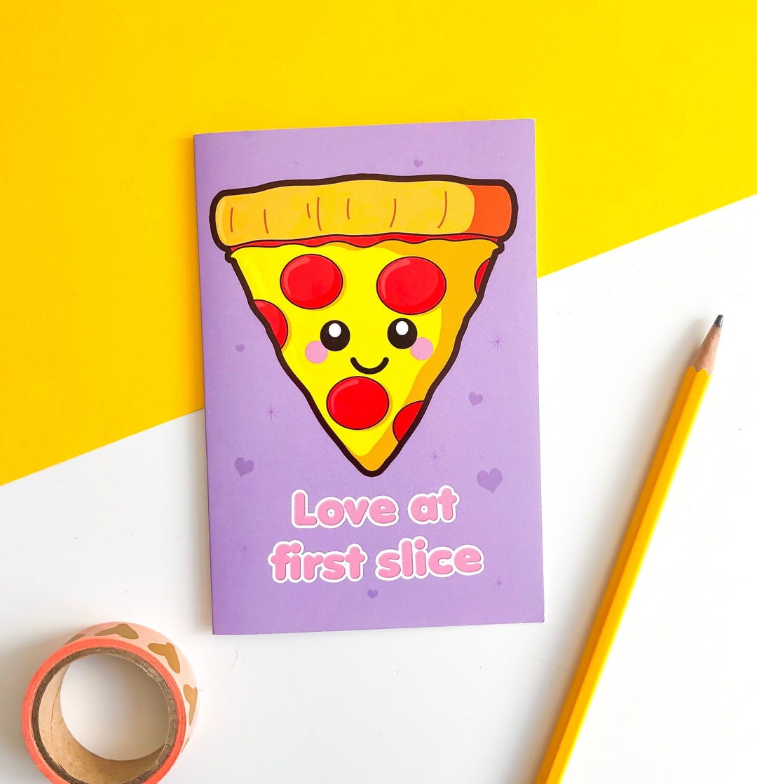 Pizza Love Card, Cute Food Illustration, Cute Valentine's Day ...