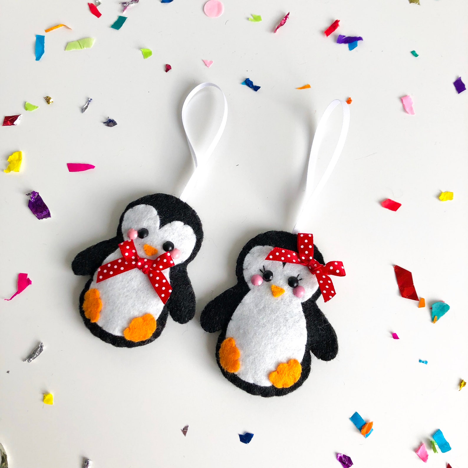 Penguin Felt Decorations Felt Hanging Decoration Festive - Etsy