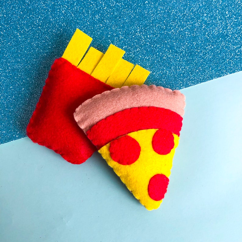 Pizza Fries Cat Toy Handmade Felt Cat Toy Organic Catnip - Etsy