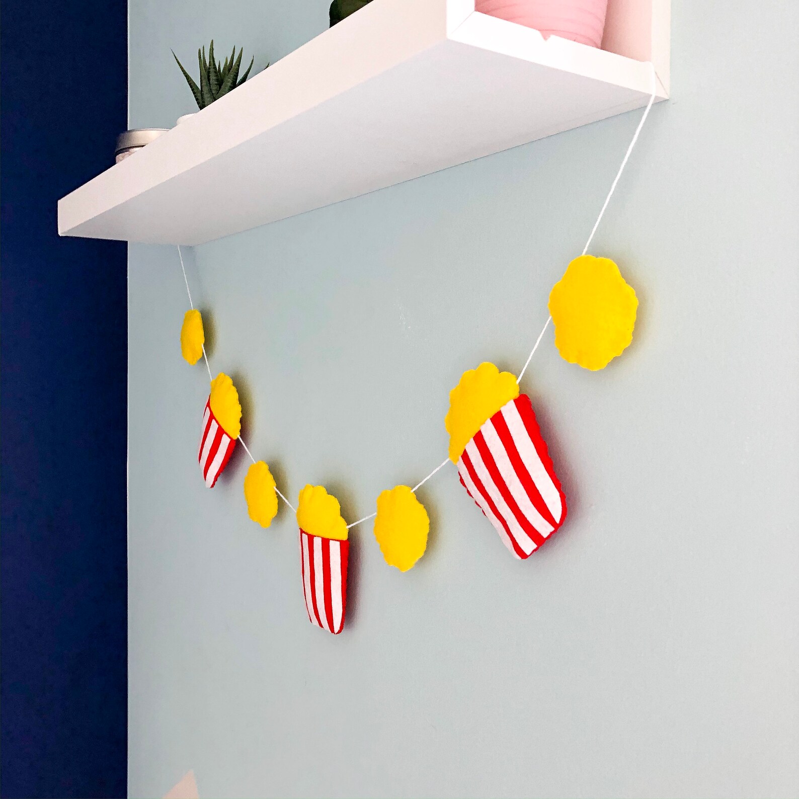 Popcorn Felt Garland Cute Wall Hanging Fast Food Bunting | Etsy