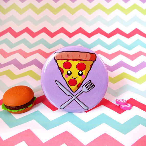 Pizza Slice Magnet / Badge Fun Fridge Magnet Cute Food Pin | Etsy