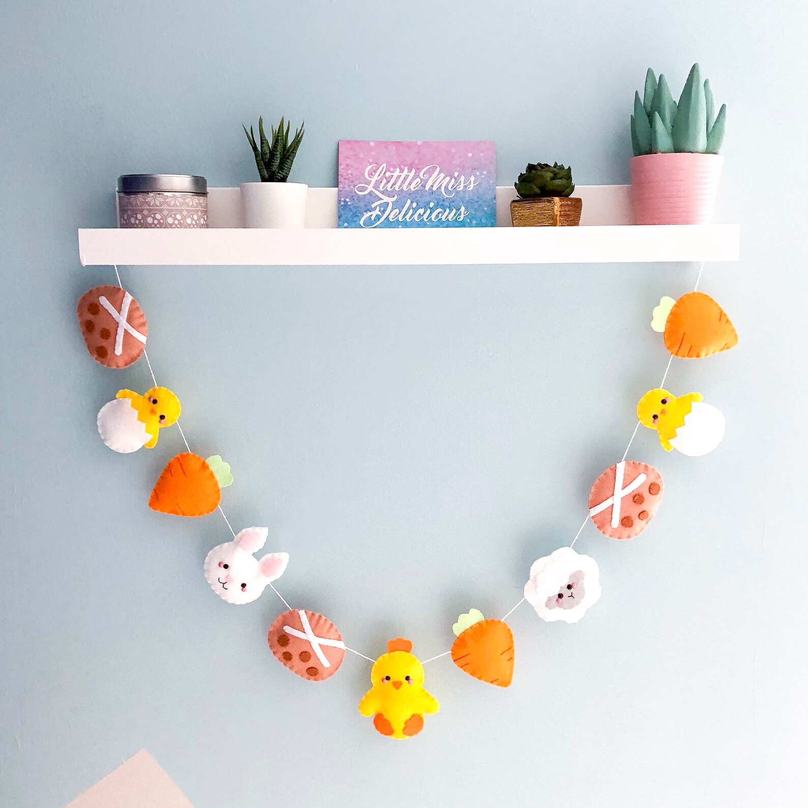 Easter Felt Garland cute chick nursery Easter wall hanging | Etsy