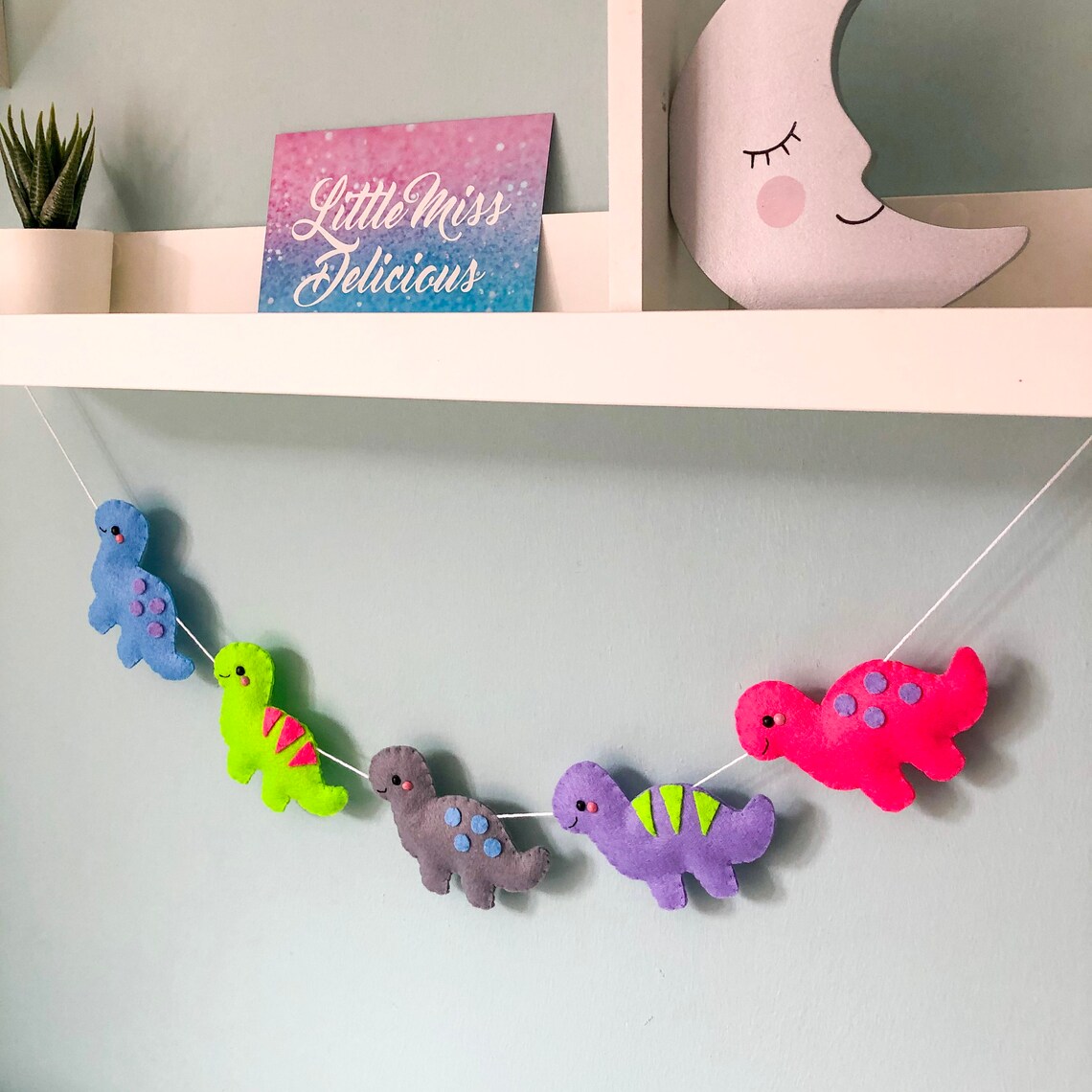 Colourful Dinosaur Garland Felt Dino Bunting Cute Felt Wall | Etsy