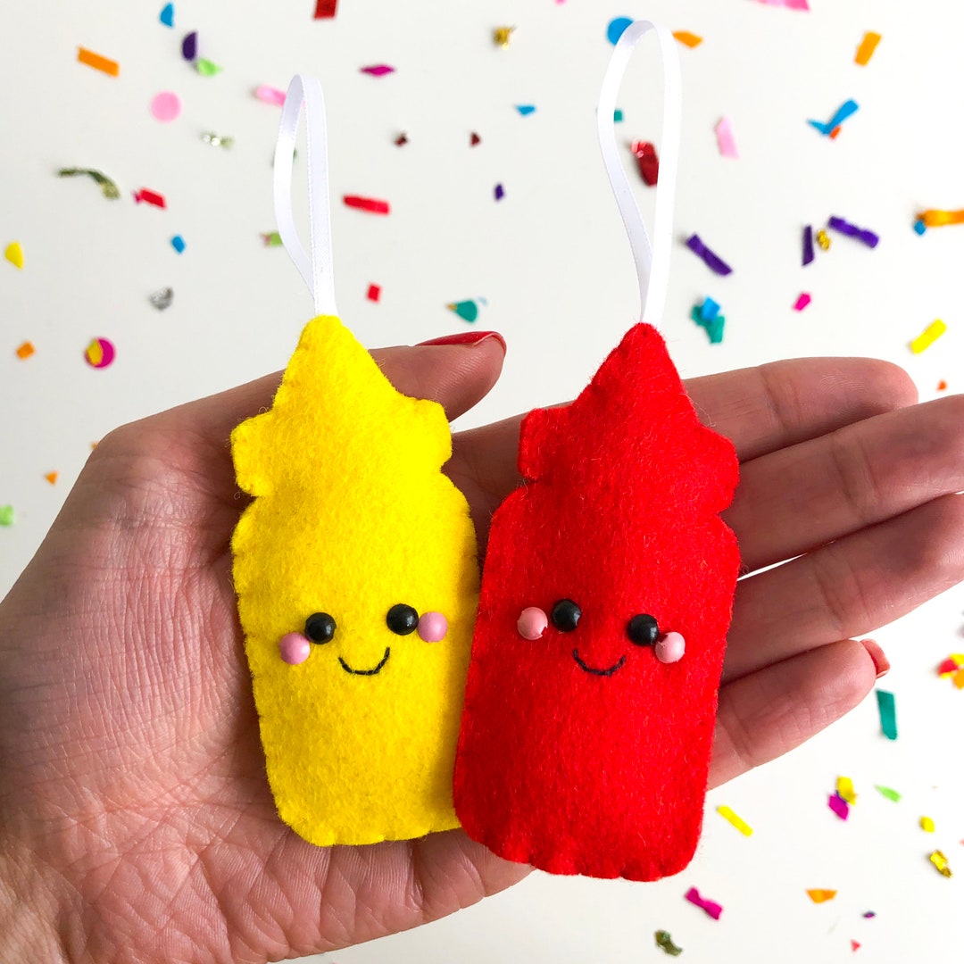 Sauce Bottle Decoration, Ketchup and Mustard Ornament, Funny Festive ...