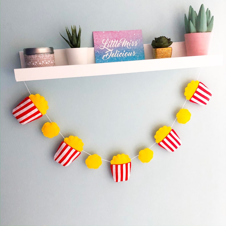 Popcorn Felt Garland Cute Wall Hanging Fast Food Bunting | Etsy