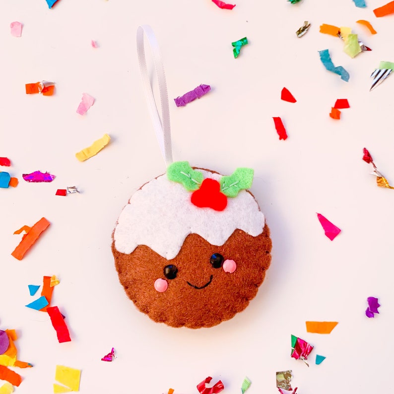 Christmas Pudding Decoration Cute Felt Xmas Pud Fun Festive - Etsy