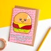 BURGER GREETING CARD Fun Food Illustration, Love Card, Cute Valentine's ...