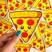 Happy Pizza Sticker Food Vinyl Sticker Cute Pizza Decal - Etsy