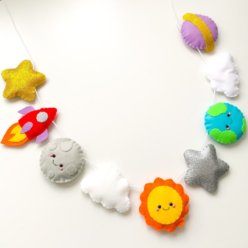 Space Felt Garland Planets and Space Nursery Solar System - Etsy