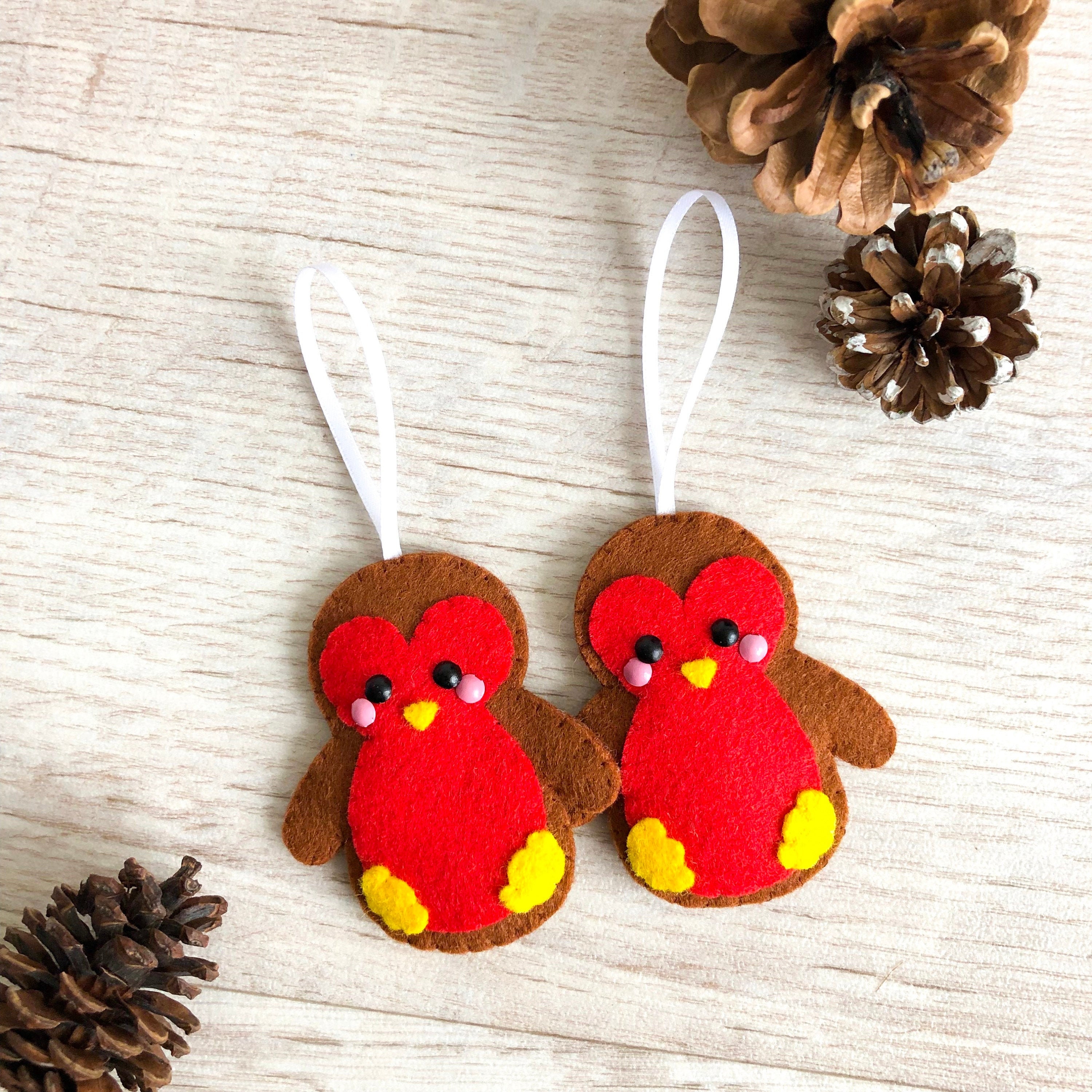 Cute Robin Decoration felt Christmas tree decorations cute | Etsy