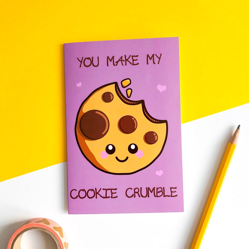 Cookie Greeting Card Fun Valentine's Card Food Pun Card - Etsy