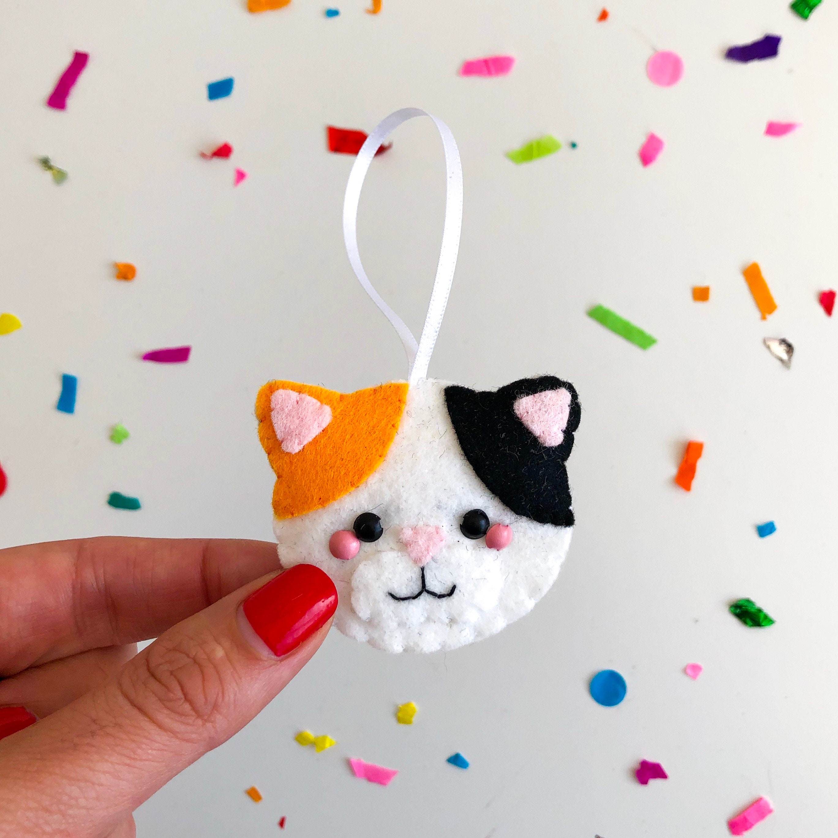 Felt Cat Decoration Felt Christmas Tree Decorations Cute Cat - Etsy UK