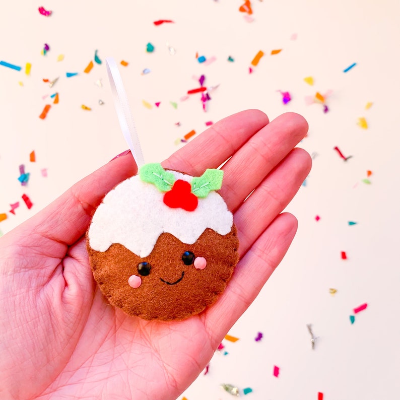 Christmas Pudding Decoration Cute Felt Xmas Pud Fun Festive - Etsy