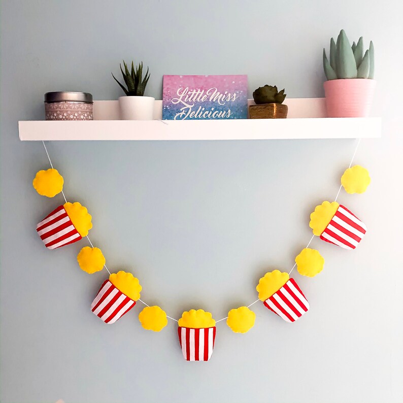Popcorn Felt Garland Cute Wall Hanging Fast Food Bunting | Etsy