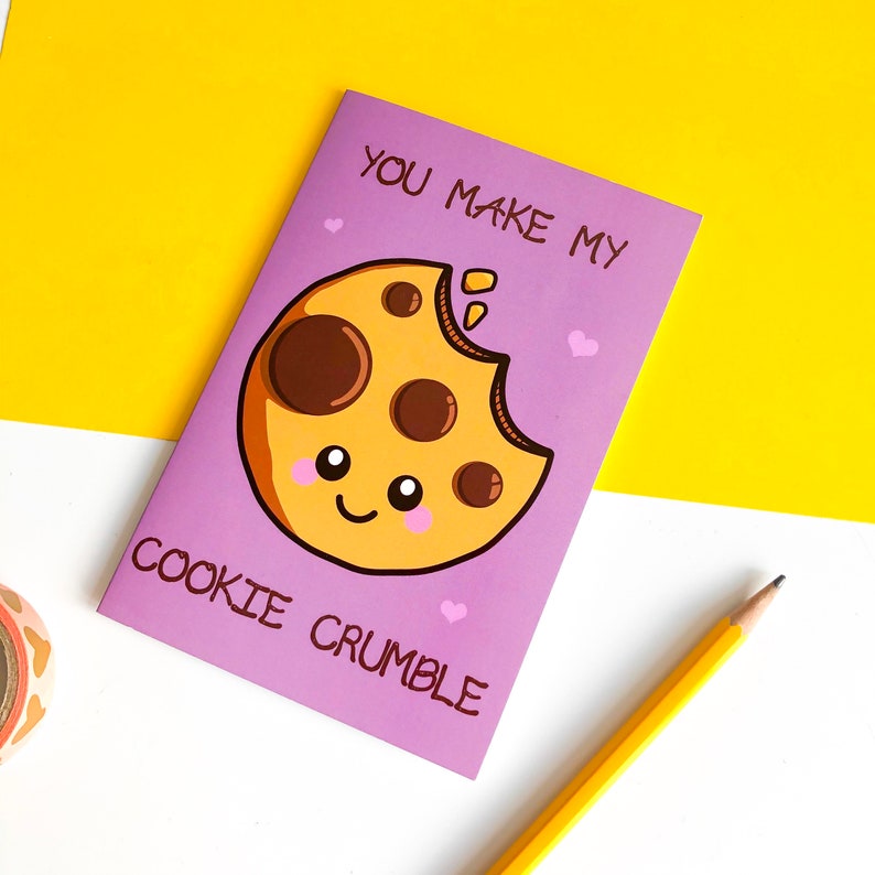 Cookie Greeting Card Fun Valentine's Card Food Pun Card - Etsy