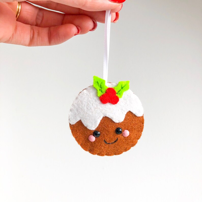 Christmas Pudding Decoration Cute Felt Xmas Pud Fun Festive | Etsy