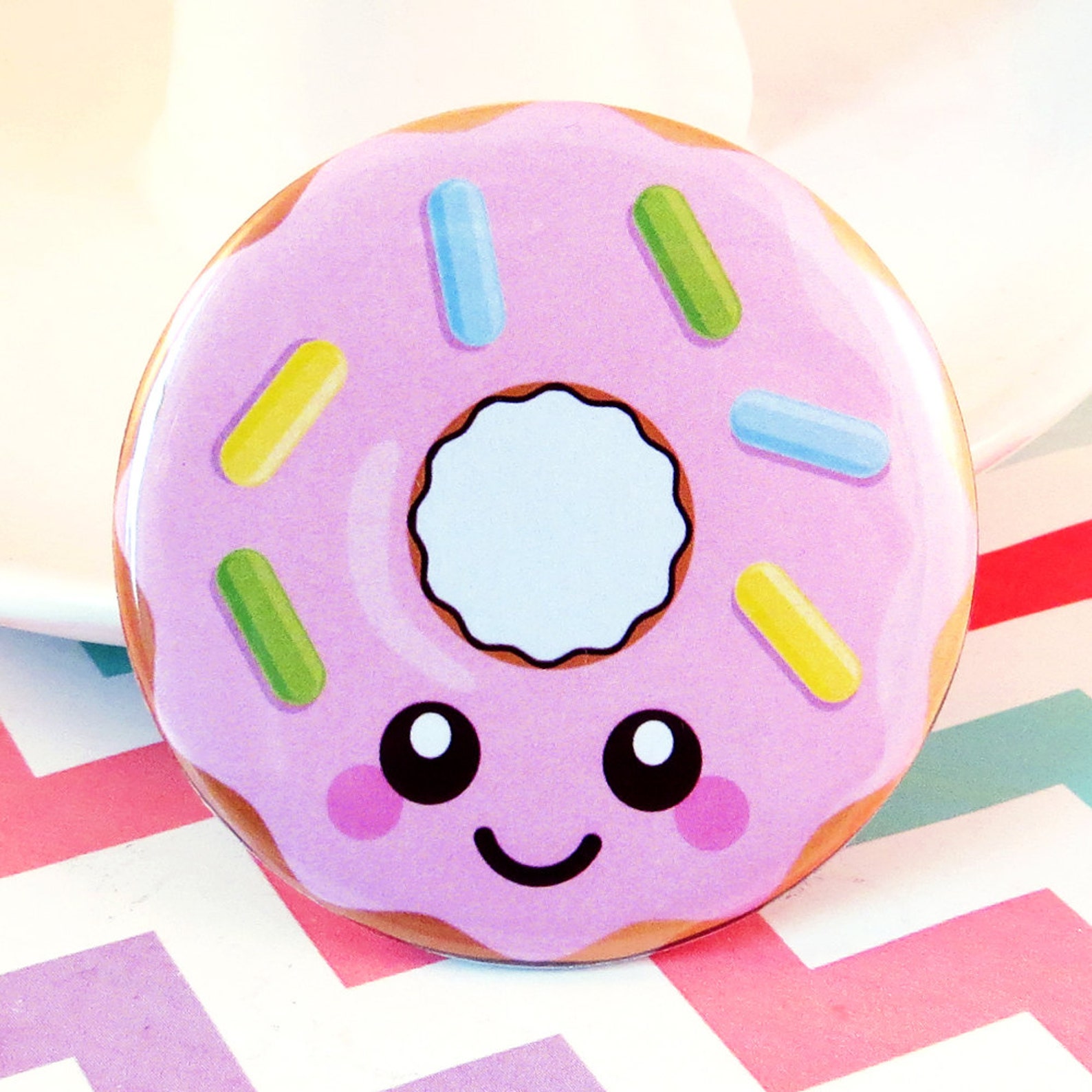 Pink Donut Magnet / Badge Doughnut Pin Badge Fun Home Decor - Etsy