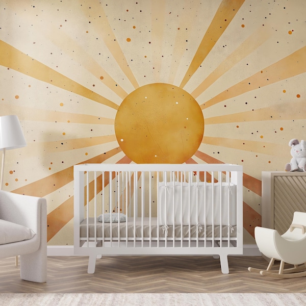 Sun Wallpaper Mural - Etsy UK