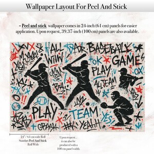 Baseball Graffiti Mural Wallpaper – Urban Street Art Style Sports Wall ...